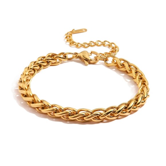 Jewelry | New 18k Yellow Gold Plated Chunky Chain Bracelet Jewelry B2b ...